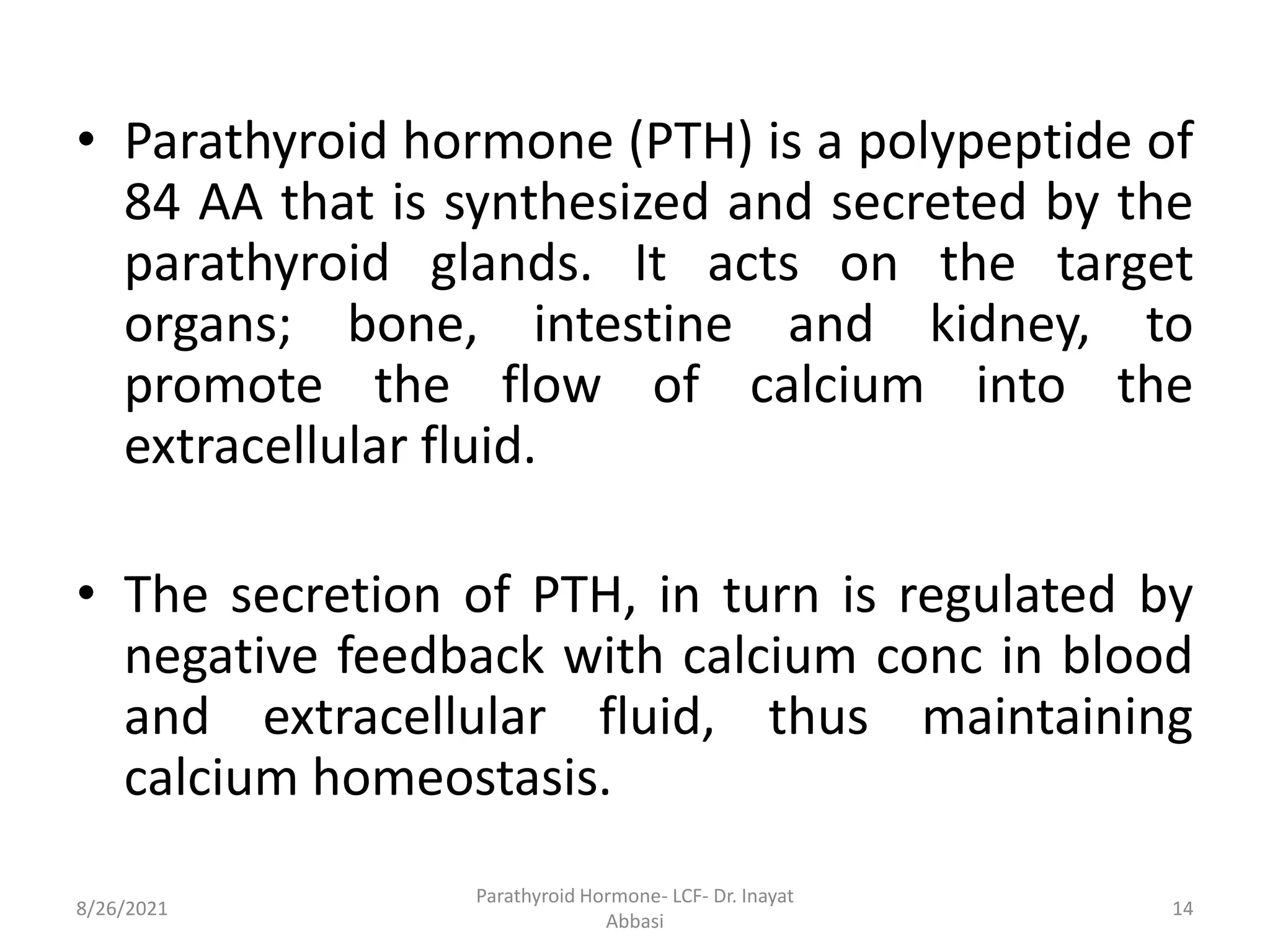 Parathyroid Hormone- PTH | PPTX