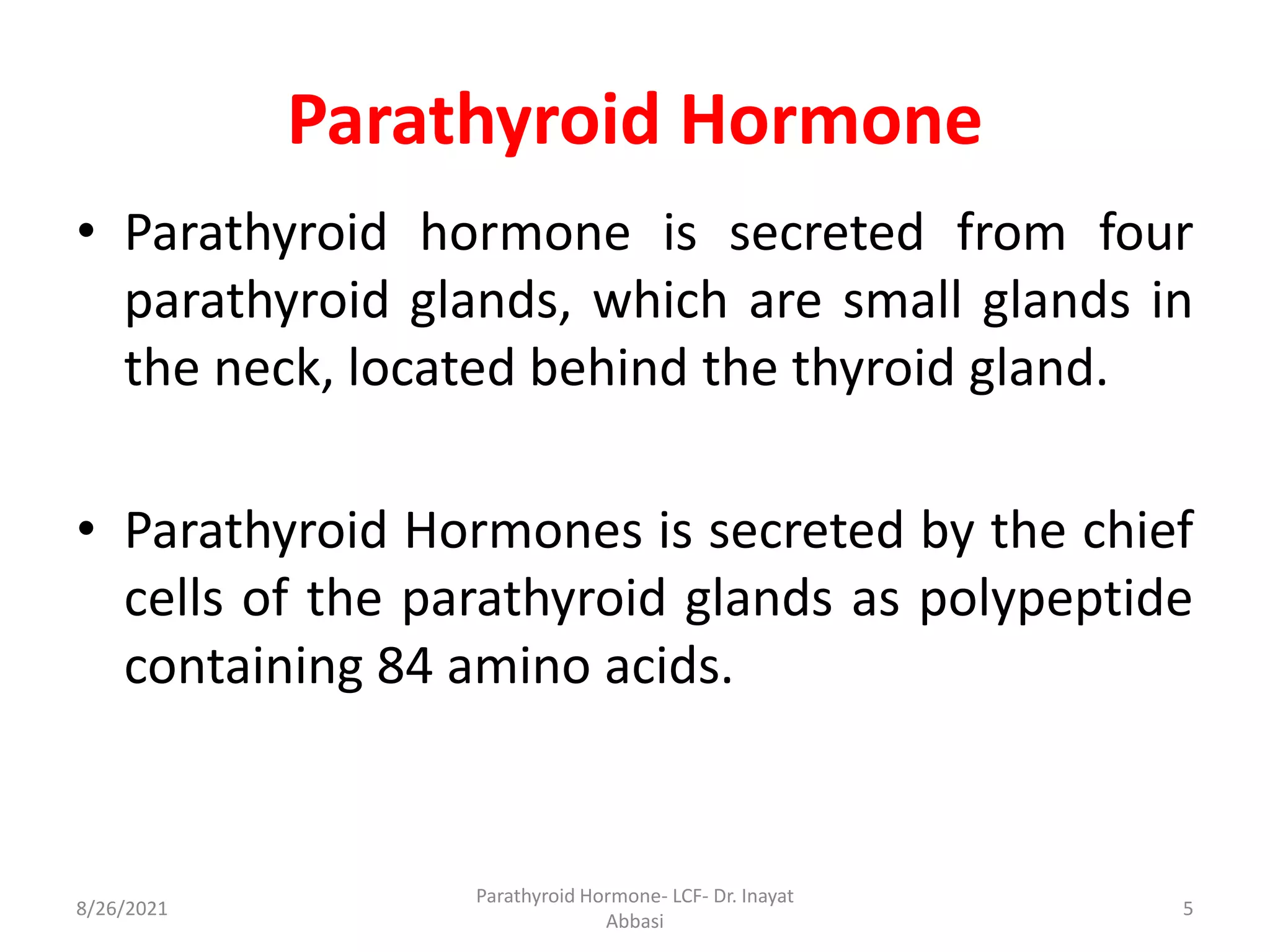 Parathyroid Hormone- PTH | PPTX