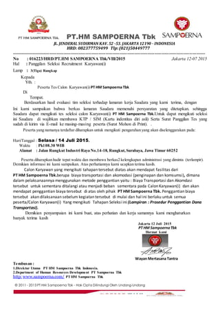 Awas penipuan mengatasnamakan Pt hm sampoerna tbk sub | DOCX