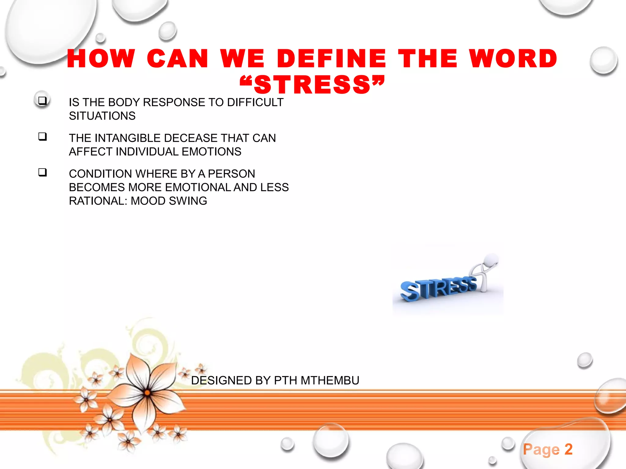 Pth mthembu stress management lesson plan 2 | PPT