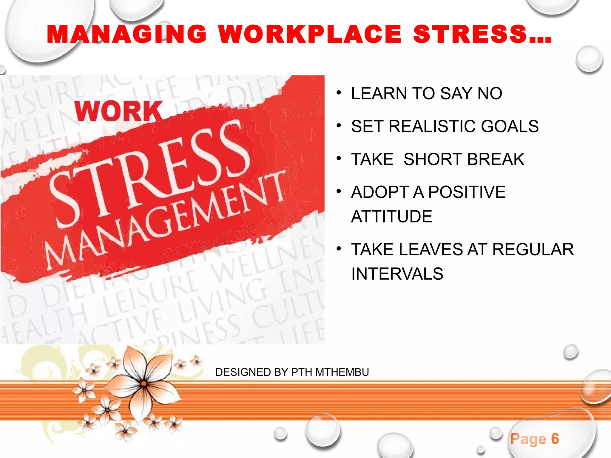 Pth mthembu stress management lesson plan 2 | PPT