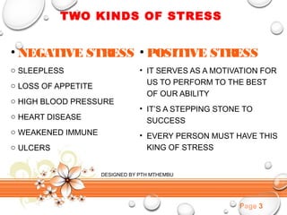 Pth mthembu stress management lesson plan 2 | PPT