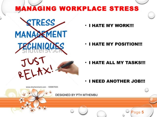 Pth mthembu stress management lesson plan 2 | PPT