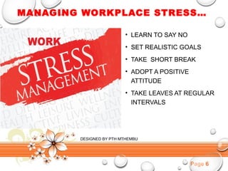 Pth mthembu stress management lesson plan 2 | PPT
