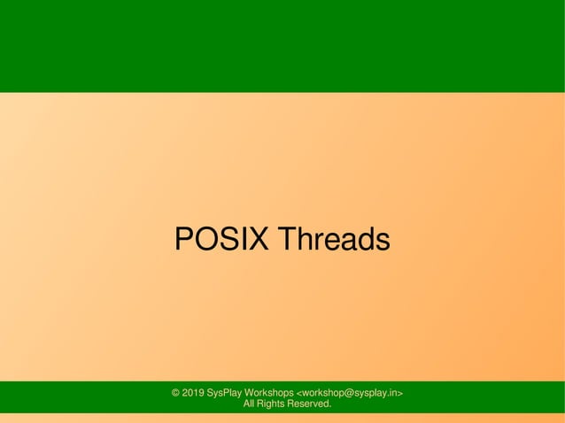 POSIX Threads | PPT