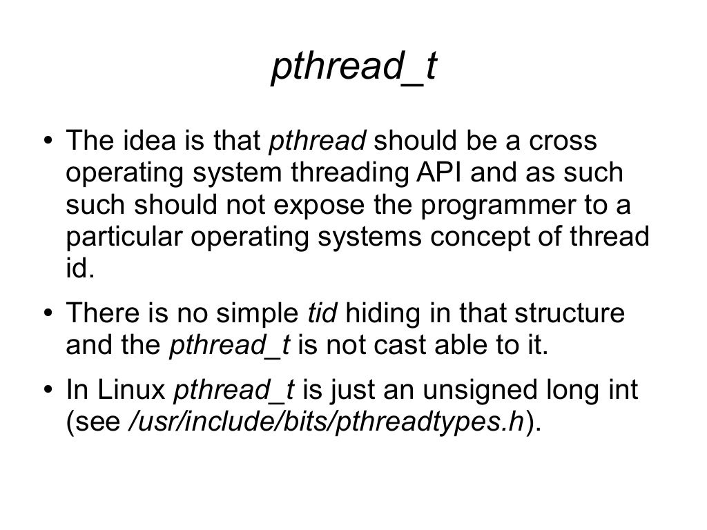 Pthreads Linux