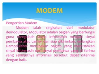 TUGAS PTI MOTHERBOARD DAN MODEM | PPTX