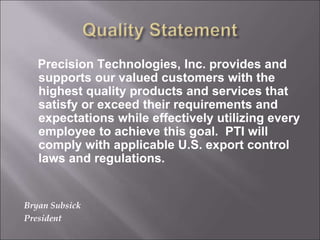 Precision Technologies corporate presentation | PPTX