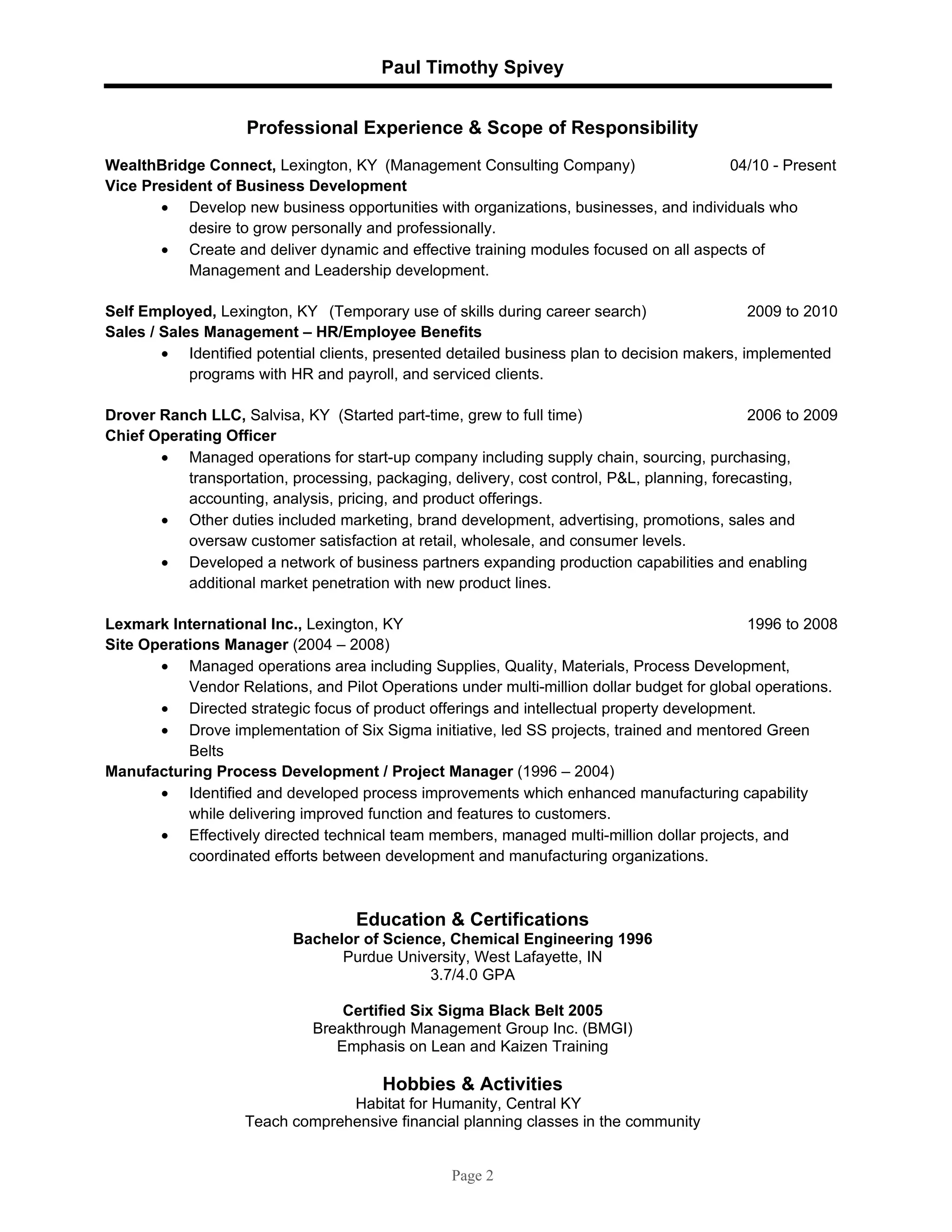 Timothy Spivey Resume | DOC