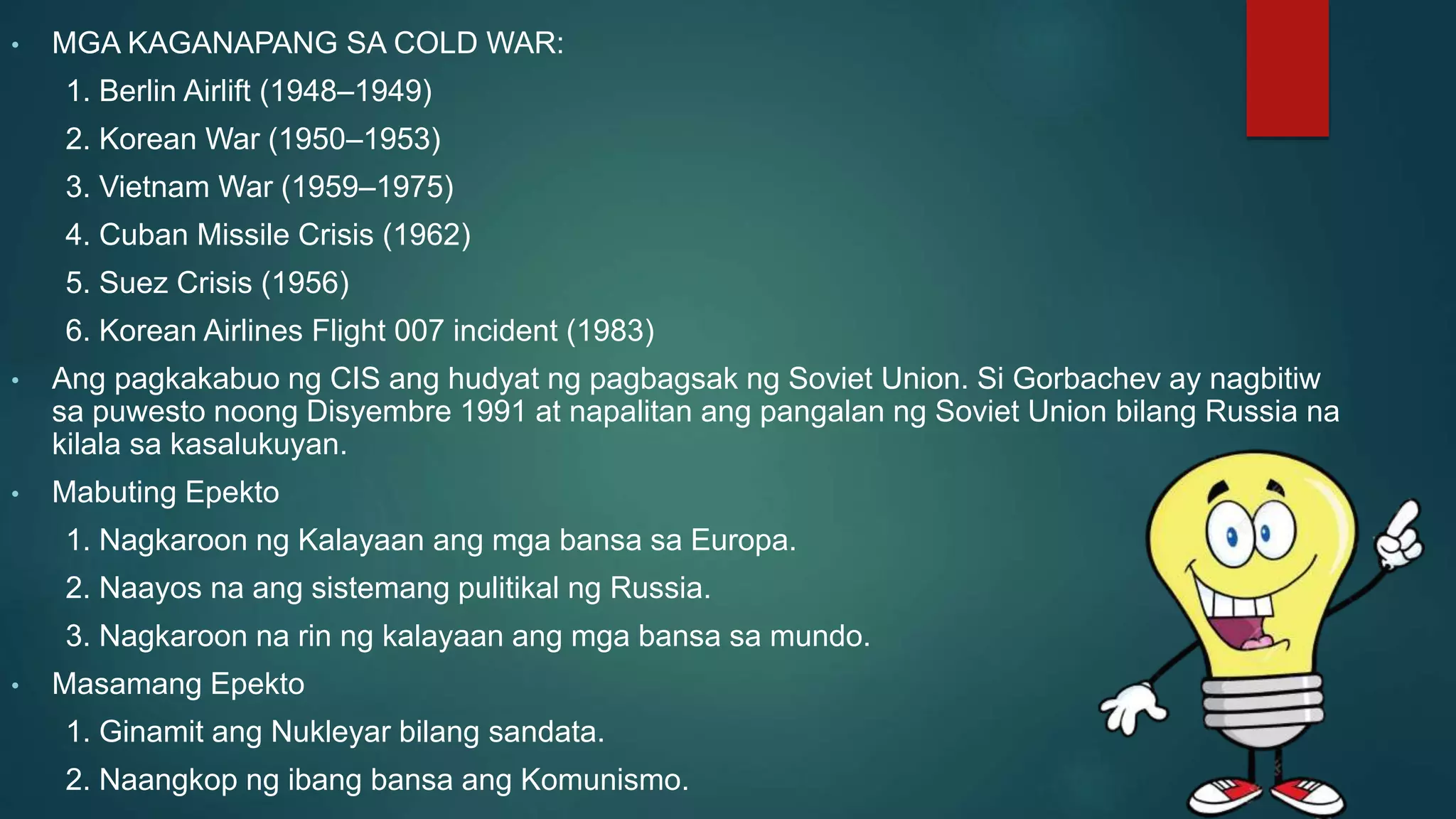 Aralin 13: MGA IDEOLOHIYA, COLD WAR, AT NEOKOLONIYALISMO | PPTX
