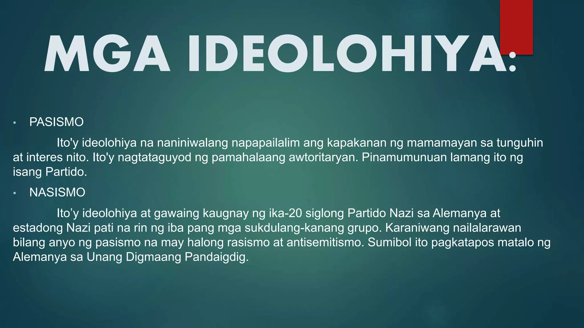 Aralin 13: MGA IDEOLOHIYA, COLD WAR, AT NEOKOLONIYALISMO | PPTX