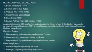 Aralin 13: MGA IDEOLOHIYA, COLD WAR, AT NEOKOLONIYALISMO | PPTX