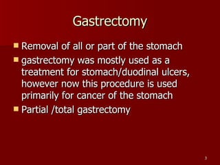 Pt in gastrectomy& cholecystectomy | PPT