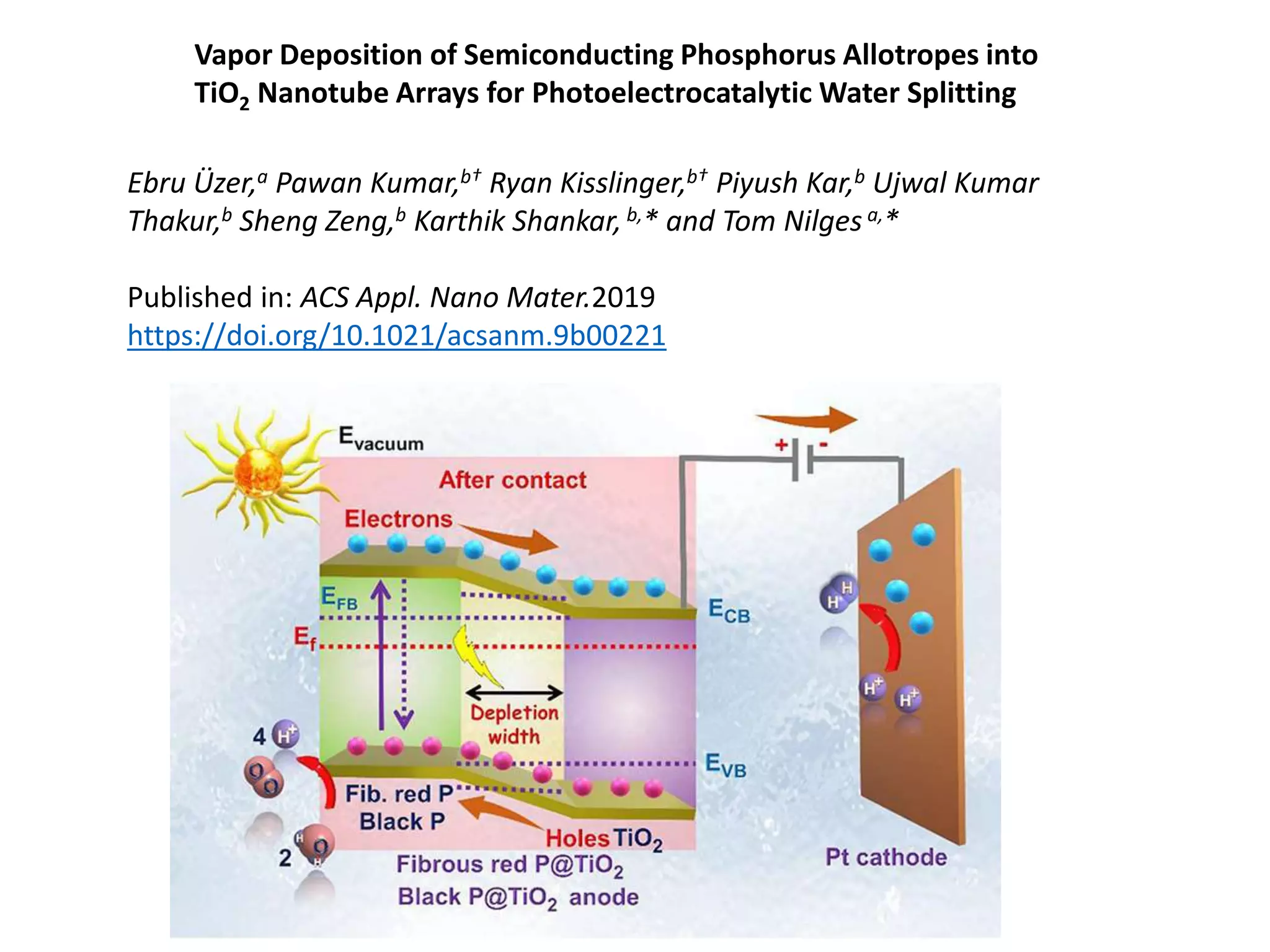 Vapor Deposition of Semiconducting P Allotropes into TiO2 Nanotube ...