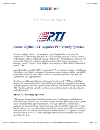 Pti security systems Press Release | PDF