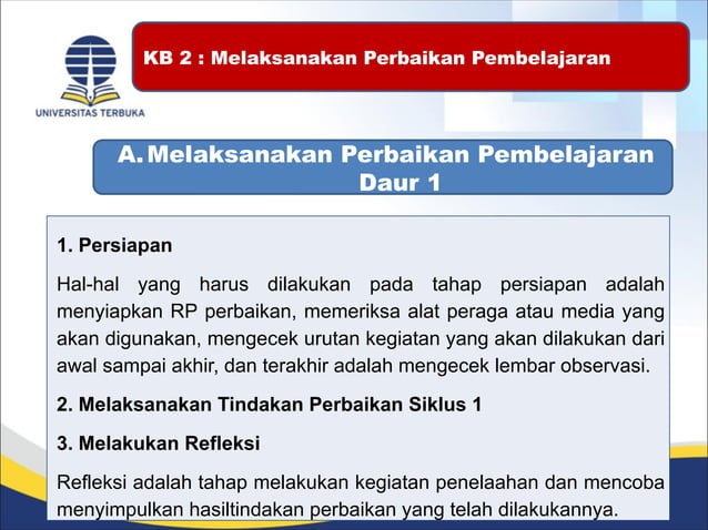 Penelitian tindakan kelas, Modul 4 Universitas Terbuka | PPT