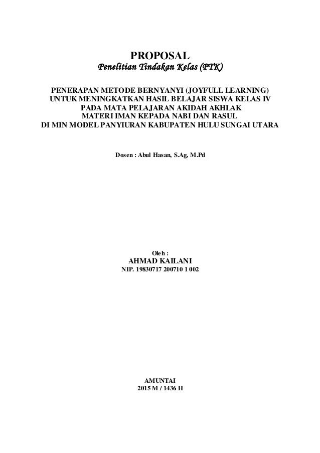Contoh Proposal Penelitian Tindakan Kelas Pai Sketsa
