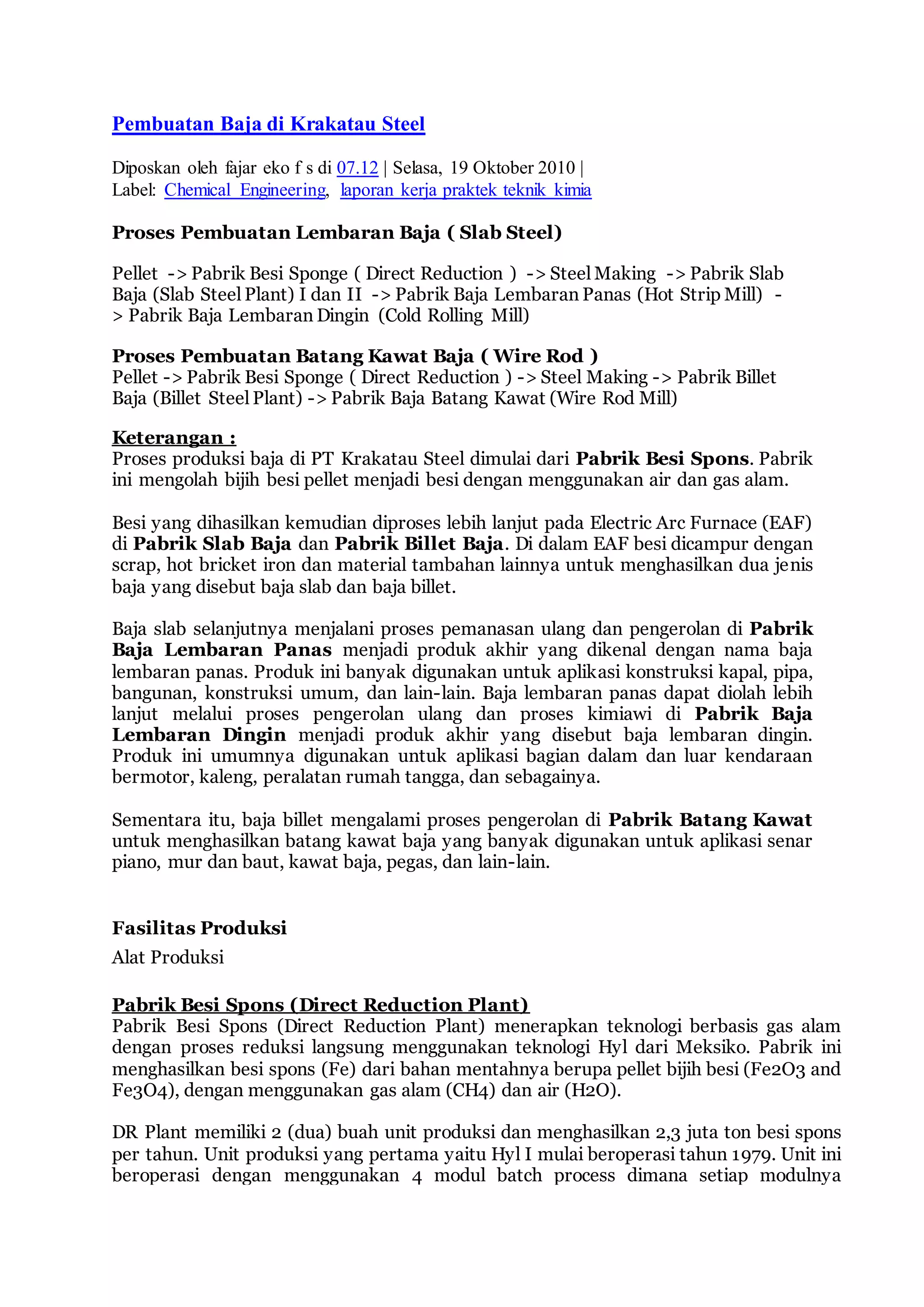 Pt krakatau steel, | DOCX
