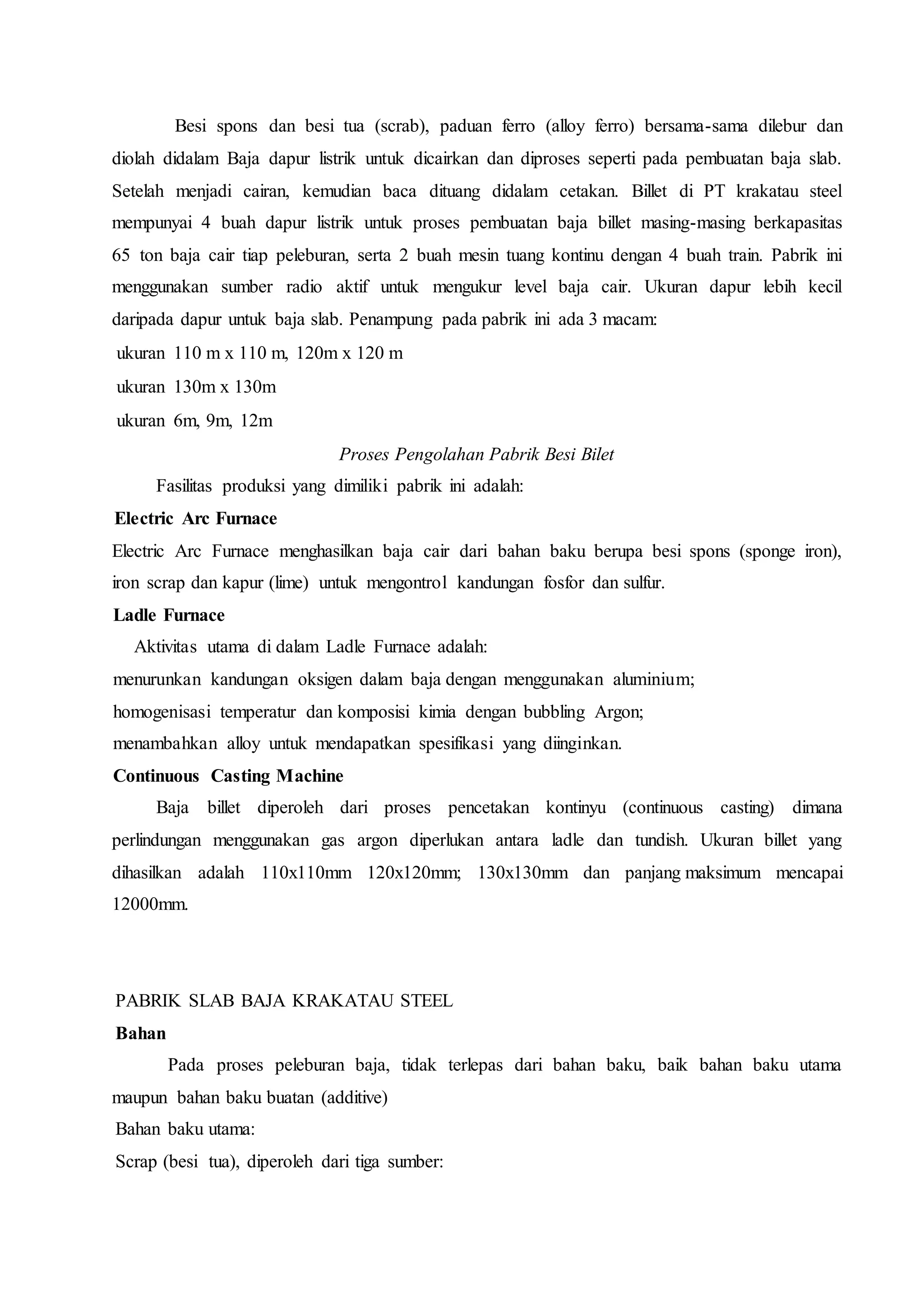 Pt krakatau steel, | DOCX