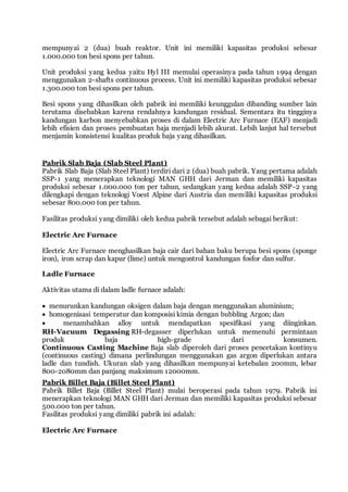 Pt krakatau steel, | DOCX