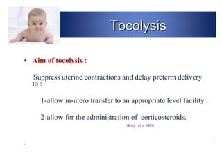 Recent Advances In Management Of Preterm Labour | PPT