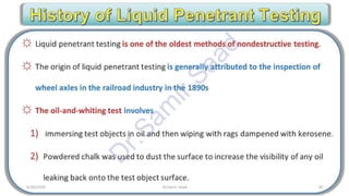 ASNT Liquid Penetrant Testing (PT) Notes-Dr. Samir Saad | PDF