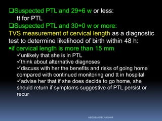 Preterm labour NICE guideline November 2015 | PDF