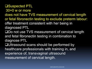 Preterm labour NICE guideline November 2015 | PDF