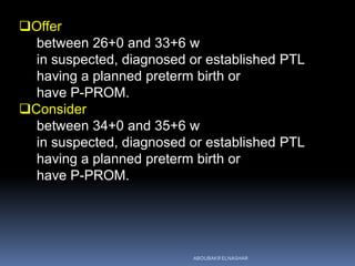 Preterm labour NICE guideline November 2015 | PDF
