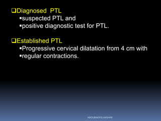 Preterm labour NICE guideline November 2015 | PDF