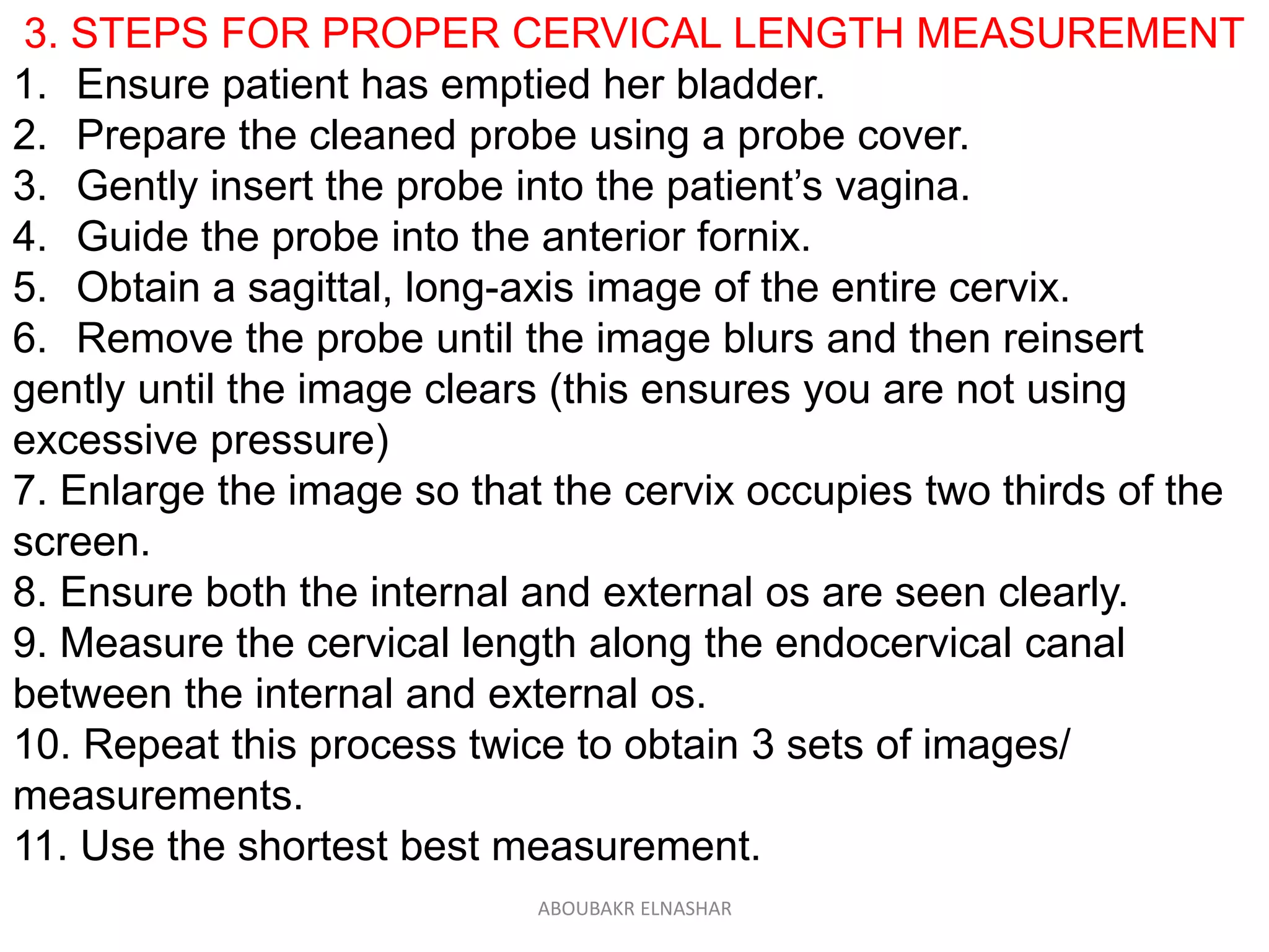 Cervical length for preterm birth prevention Aboubakr ELNASHAR | PPSX