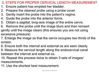 Cervical length for preterm birth prevention Aboubakr ELNASHAR | PPSX