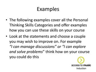 Personal Thinking and Learning Skills Presentation | PPTX
