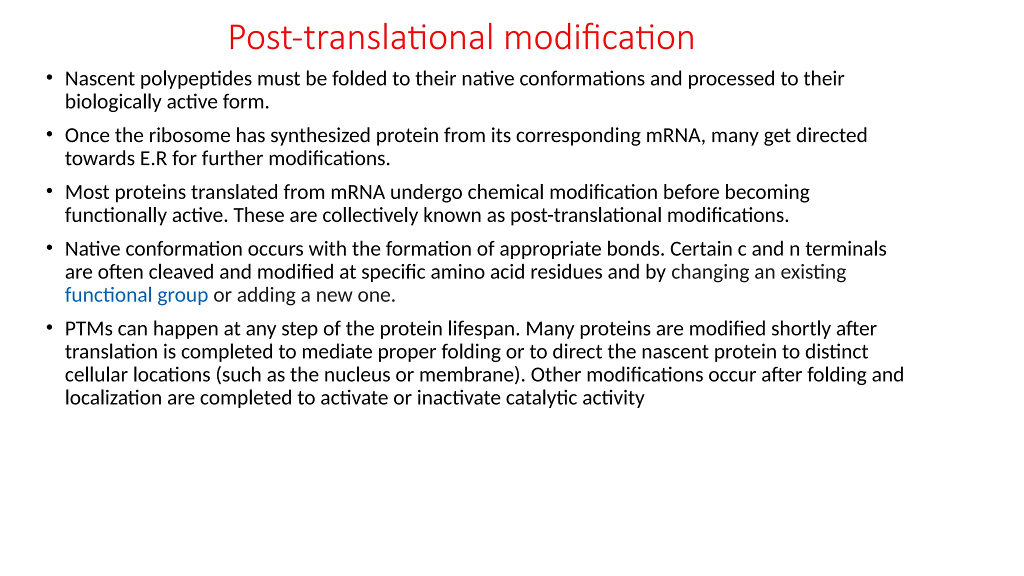 Post -translational modifications notes. | PPTX