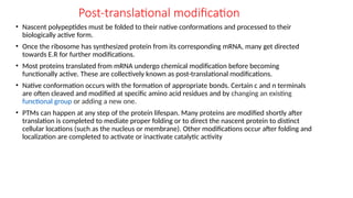 Post -translational modifications notes. | PPTX