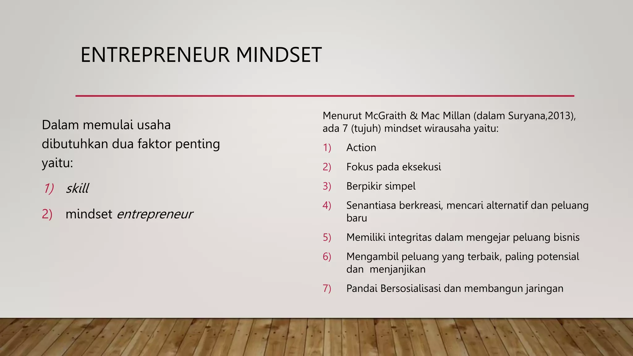 Membangun Mindset Wirausahwan | PPTX