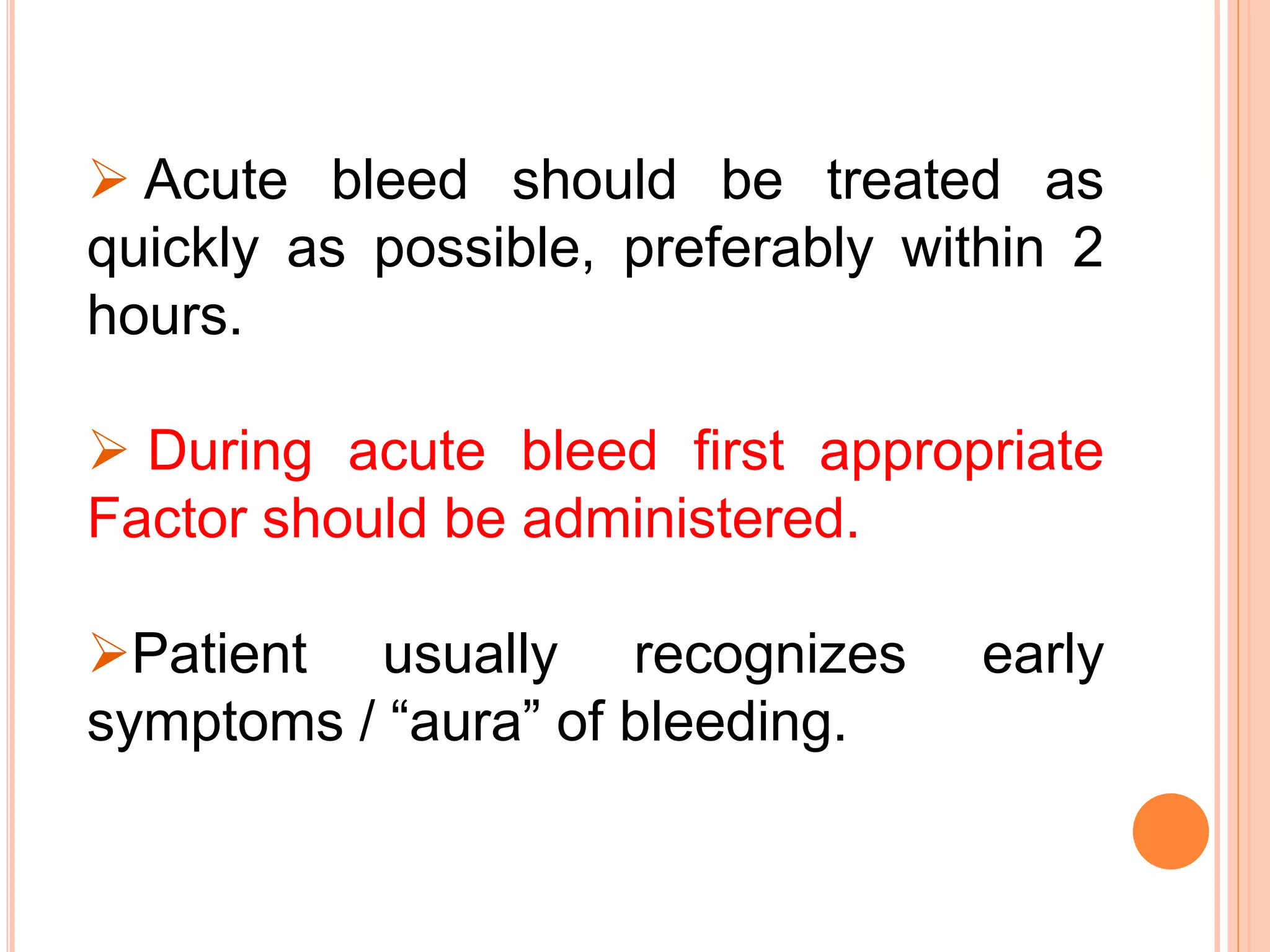 PT MANAGEMENT IN ACUTE BLEED | PPTX