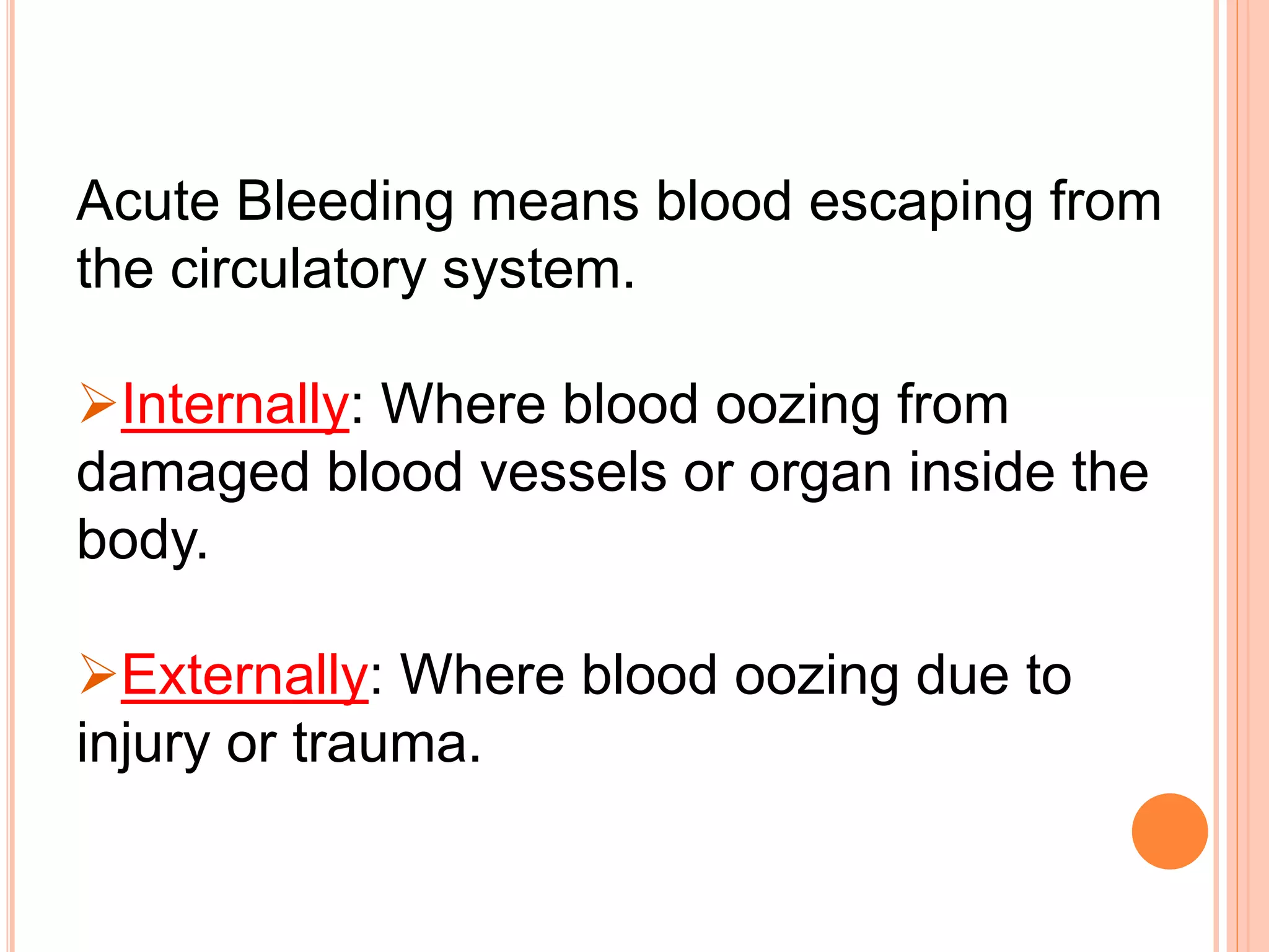 PT MANAGEMENT IN ACUTE BLEED | PPTX