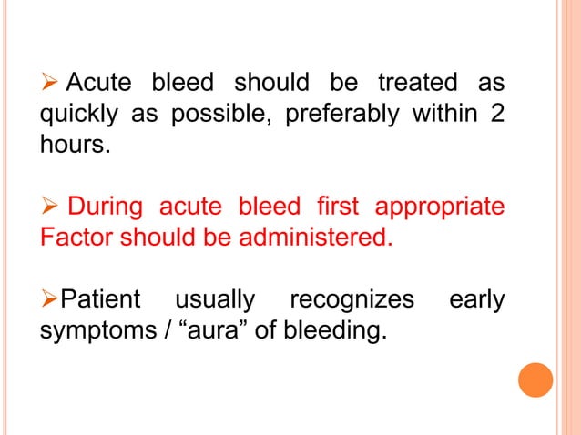 PT MANAGEMENT IN ACUTE BLEED | PPT