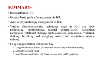 Pt management in icu | PPTX