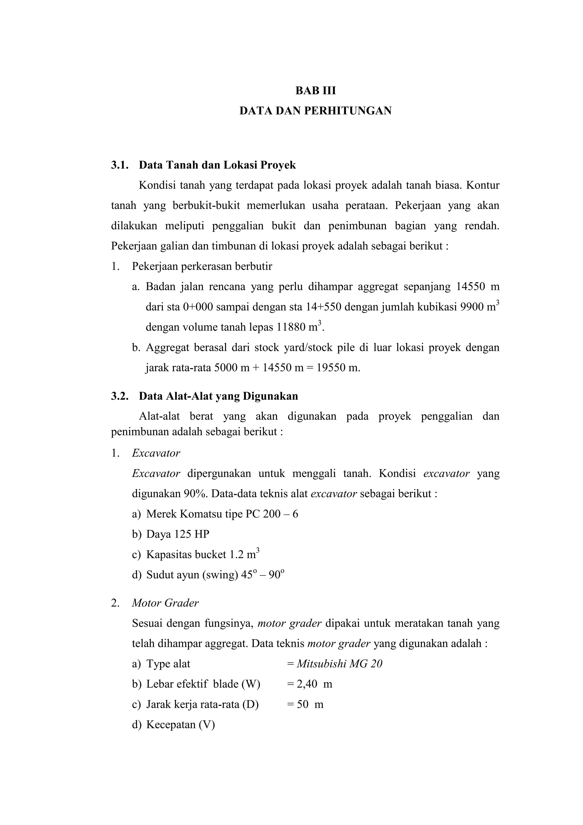 Tugas Besar Pemindahan Tanah Mekanis | PDF