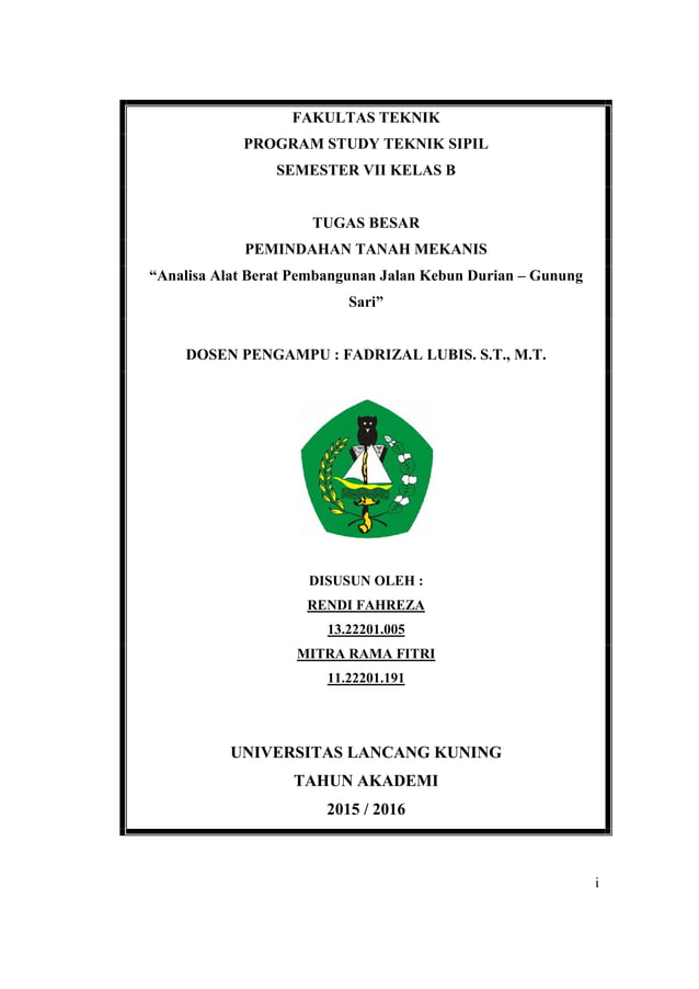 Tugas Besar Pemindahan Tanah Mekanis | PDF