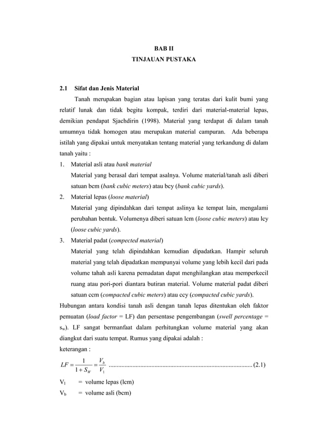 Tugas Besar Pemindahan Tanah Mekanis | PDF