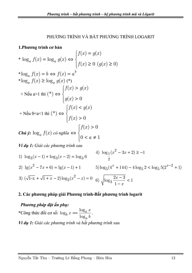 Pt mũ, logarit | PDF