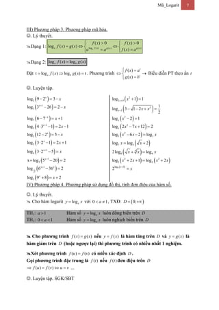 Pt mũ logarit | PDF