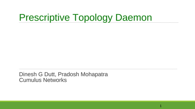 Prescriptive Topology Daemon - ptmd | PPT