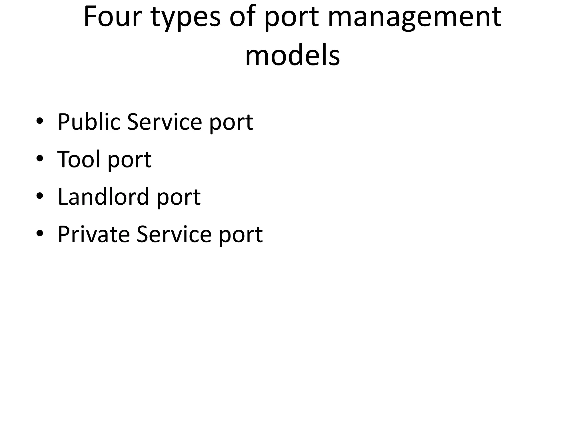 Port and Terminal Management | PPTX