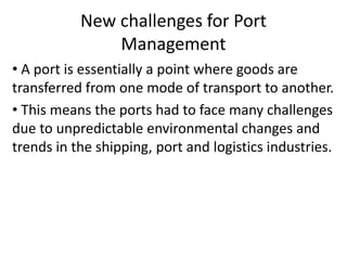 Port and Terminal Management | PPTX
