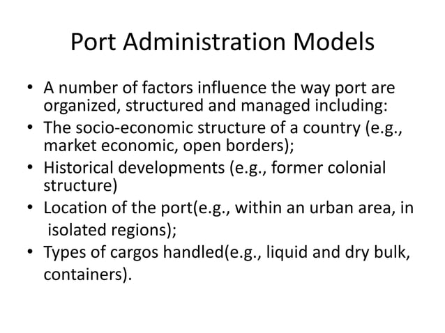 Port and Terminal Management | PPTX