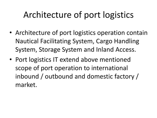 Port and Terminal Management | PPTX